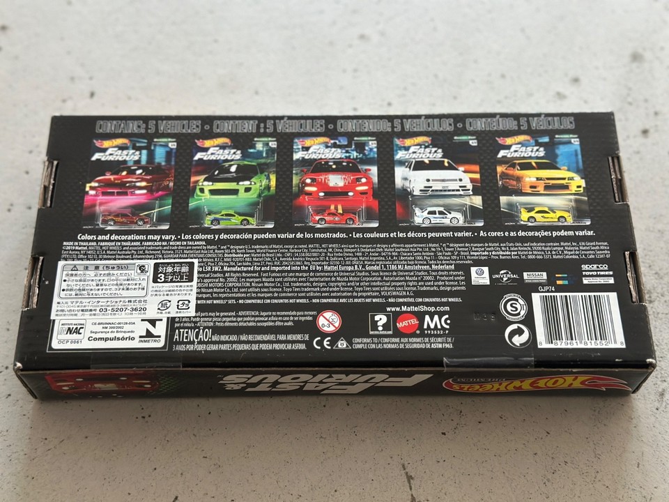 2019 Hot Wheels Premium Fast and Furious ORIGINAL FAST BOX SET Real ...