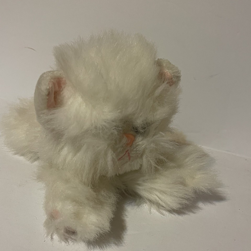 Tyco Kitty Kitty Kittens Plush White Persian Cat Blue Original Purr ...
