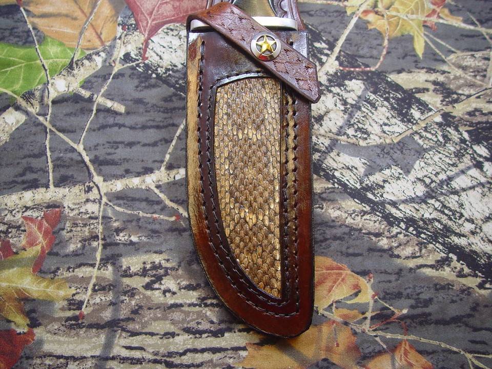 Leather Buck 124 Custom Sheath Only W/Rattlesnake No Knife | eBay