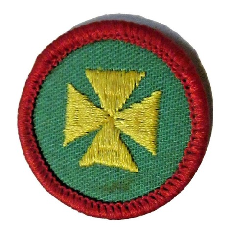 Girl Scout Junior FIRST AID BADGE Yellow Cross Medic Patch RED BORDER ...