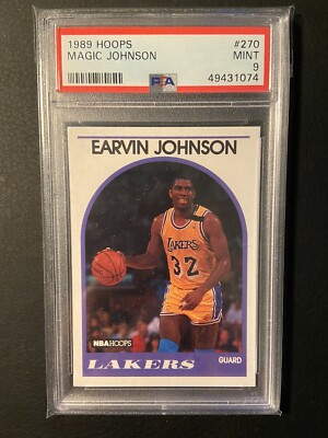 1989 Hoops Magic Johnson #270 Los Angeles Lakers (3x MVP/HOF) PSA 9 ...