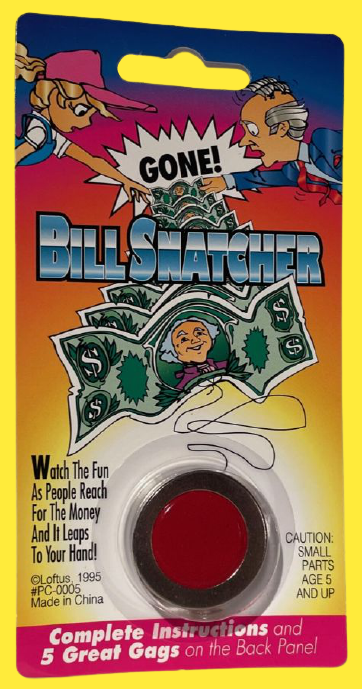 METAL DOLLAR BILL SNATCHER Money Magic Trick Gag Joke Prank String Reel ...