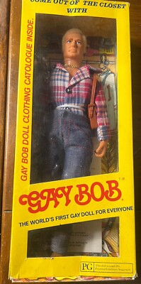 GAY BOB DOLL 1977 FIRST GAY DOLL ANATOMICALLY CORRECT w/BAG and CATALOG ...
