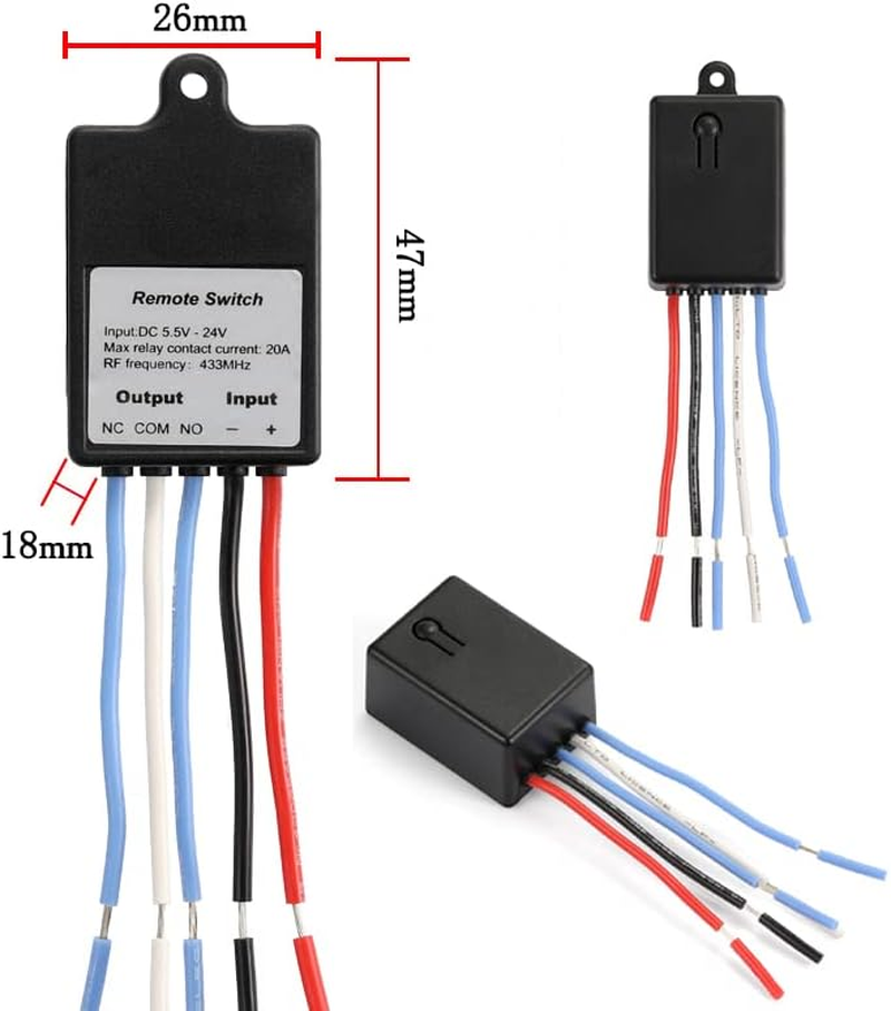 Mini Wireless Remote Control Switch DC 12V 24V 1 Channel RF Relay ...