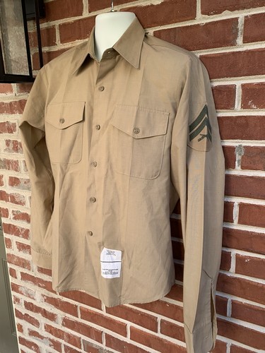 16x37 USMC Service Uniform Khaki Dress Long Sleeve Shirt Marines ...