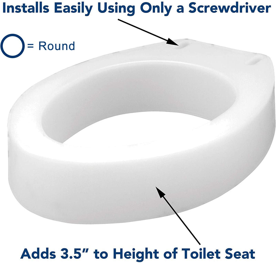 Carex Toilet Seat Riser, Round Raised Toilet Seat Adds 3.5 inches to ...
