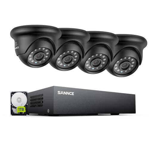 SANNCE 5in1 8CH DVR 1080P Video CCTV Security Camera System Outdoor AI ...