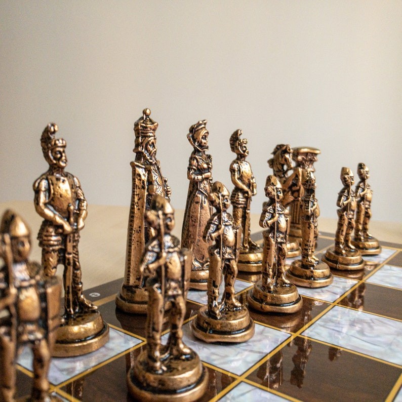 Decorative Chess Set Antique British Handmade Mosaic Board | Collector ...