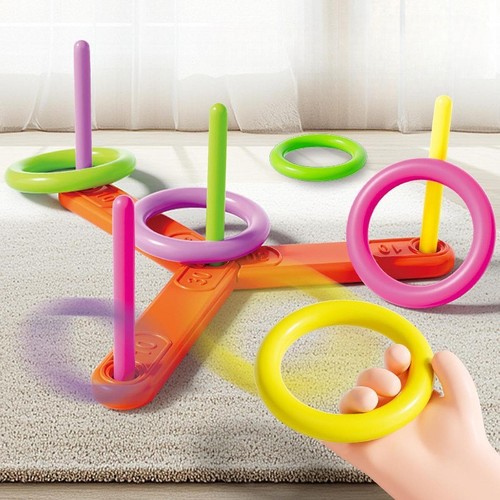 Kids Ring Toss Toy Ring Throwing Game Motor Skills Color Recognition ...