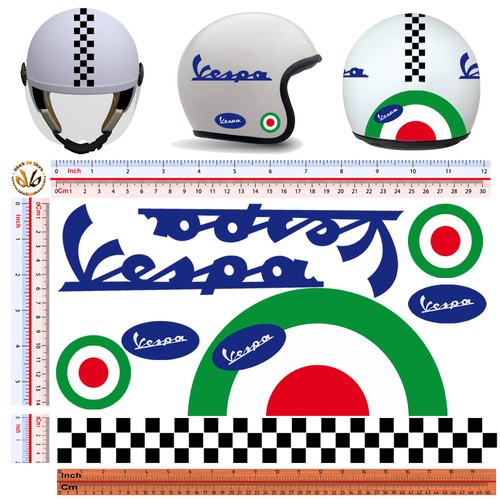 Adesivi casco vespa tricolore sticker helmet vespa italian flag print ...