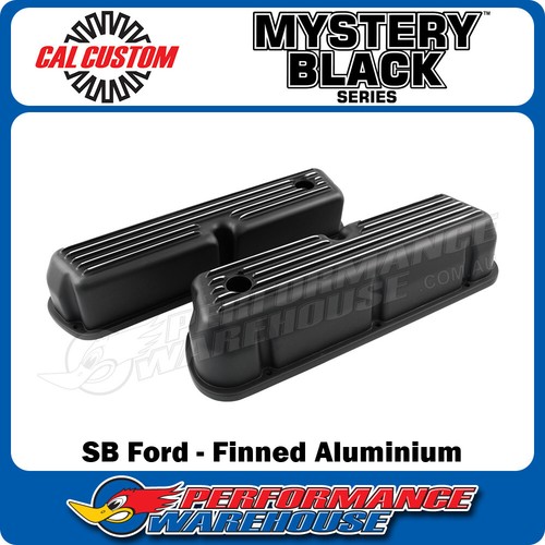 SB Ford Windsor Black Finned Aluminium Valve Covers Tall Cal Custom 289 ...