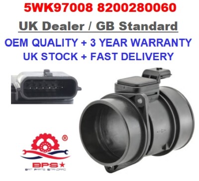 Mass Air Flow Meter Sensor 5WK97008 8200280060 for RENAULT NISSAN ...