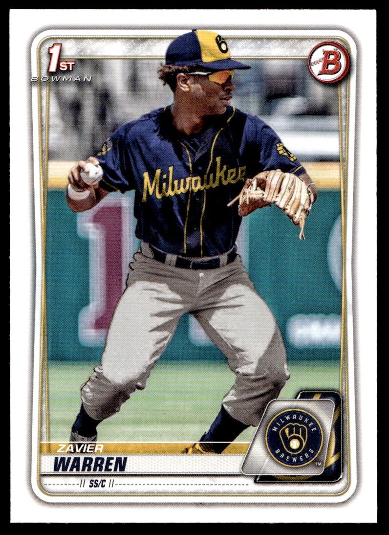 2020 Bowman Draft Zavier Warren G236 Milwaukee Brewers #BD-97 | eBay