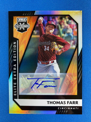 2021 Elite Extra Baseball Thomas Farr #150 Holo Auto Cincinnati Reds ...