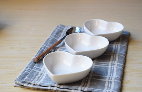 4pcs CUTE HEART SHAPE SMALL SAUCER Mini Plate Ceramics Small Dish Snack ...