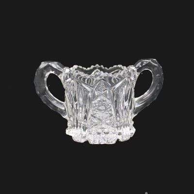 MCKEE QUINTEC CLEAR PRESSED DEPRESSION GLASS SUGAR BOWL FM | eBay