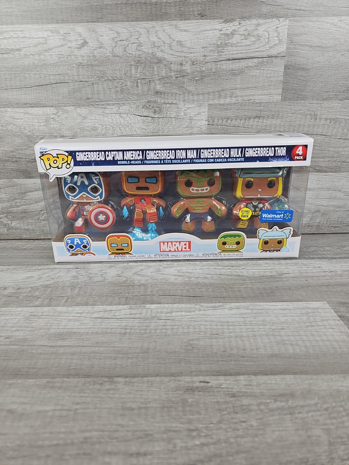 Funko POP! Marvel Gingerbread Captain America Iron Man Hulk Thor GITD ...