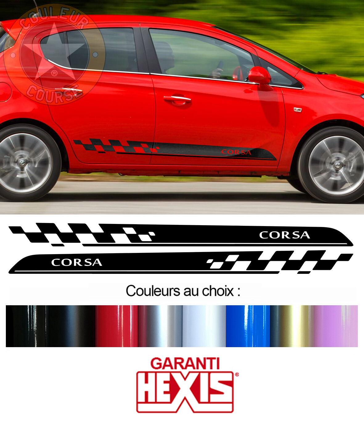 2 BANDES BAS DE CAISSE DECO POUR OPEL CORSA SPORT AUTOCOLLANT STICKER ...