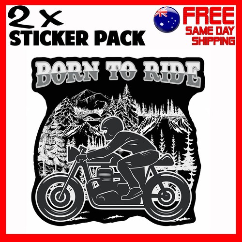 2 x Stickers Born To Ride Motorcycle Motorbike Car Bumper Funny Novelty ...