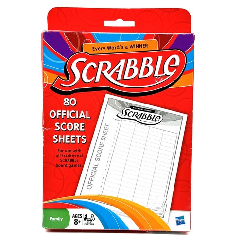 Hasbro Scrabble Board Game Score Sheets 80 Traditional Official Cards ...