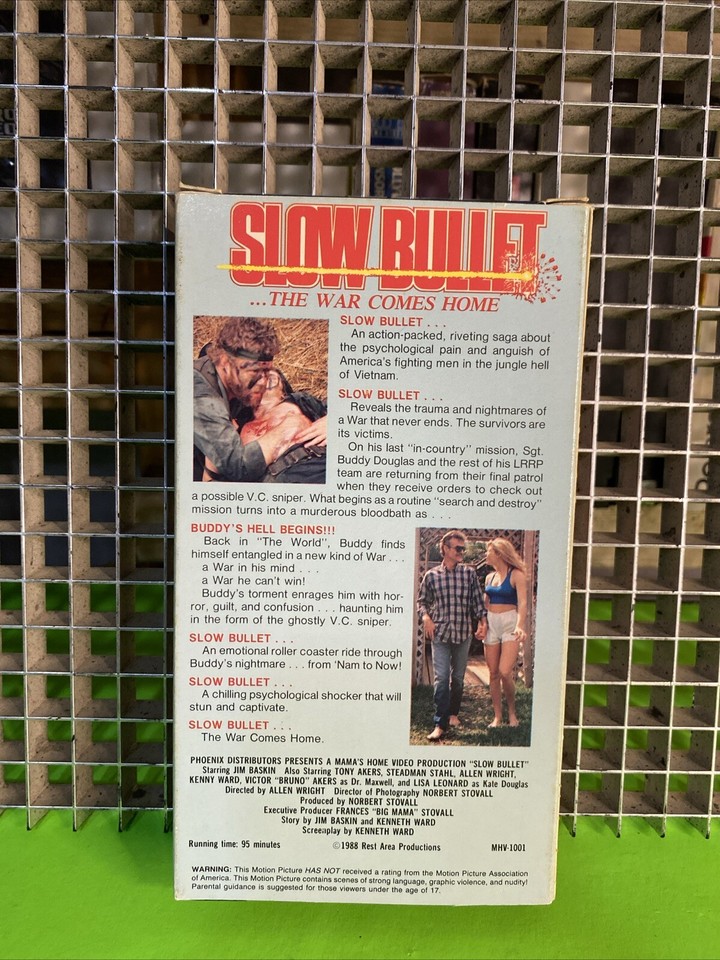 SLOW BULLET-VHS Mamas Home Video•SOV•RARE• Cult Action Vietnam 241 ...