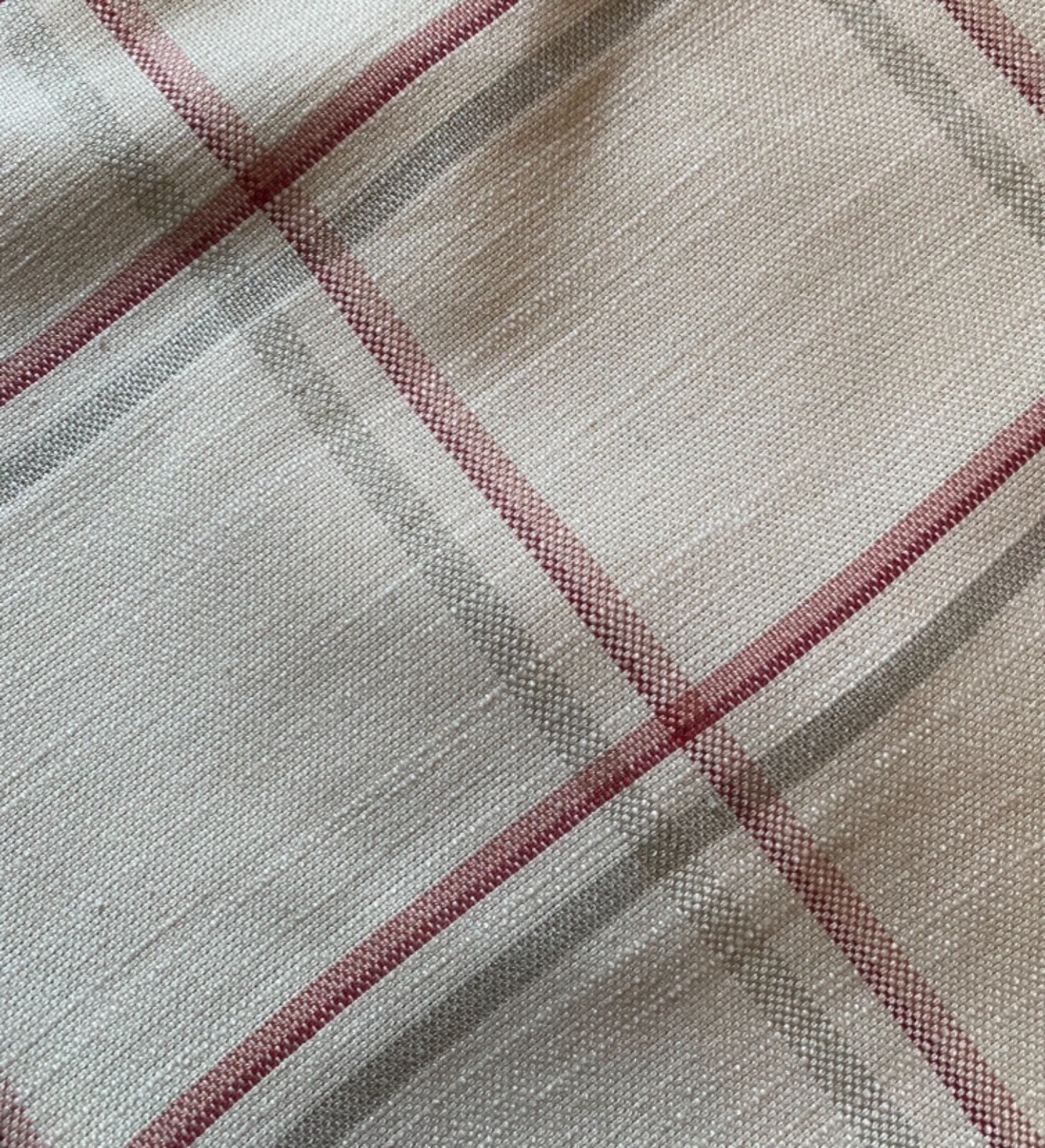 Laura Ashley Corby Check Cranberry Fabric Material New price per metre ...