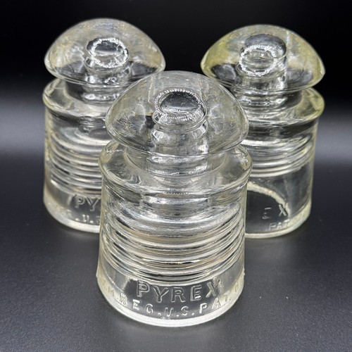 Pyrex Glass Electric Insulator (Lot of 3) Beautiful Clear Vintage ...