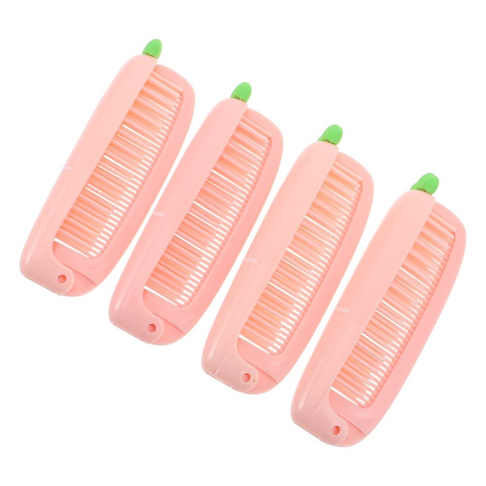 4 Pcs Fine Tooth Kids Comb Cartoon for Children Folding Carrot Shaped ...