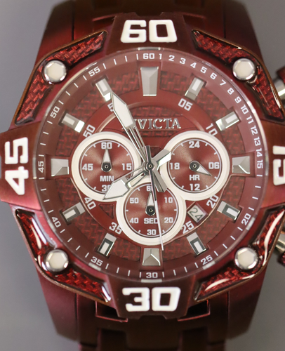 INVICTA Pro Diver Men 52mm Stainless Steel Burgundy Red dial VD53 ...