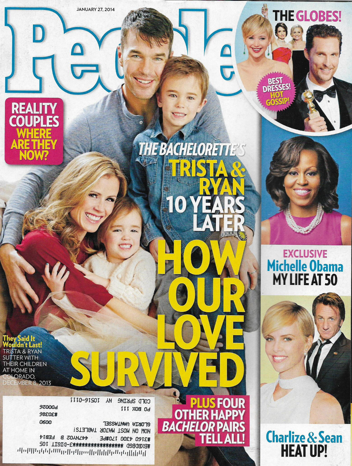 PEOPLE Magazine January 27 2014 Ryan Trista Sutter Michelle Obama Sean ...