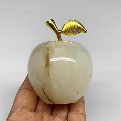 353g, 2.3"x2.4", Natural Green Onyx Apple Gemstone from Afghanistan ...
