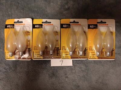 8 Sylvania 40W Candelabra Base Decorative Bulbs Made In Thailand | eBay