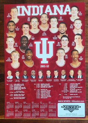 VINTAGE 2011-2012 Indiana University Hoosiers Basketball Team Poster ...