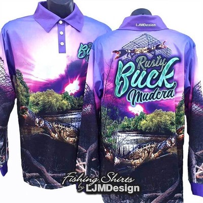 Rusty Buck Mud Crab - Purple Fishing Shirt | eBay