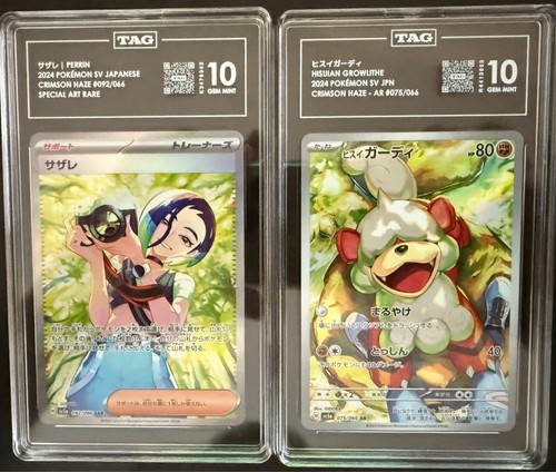 TAG 10 Perrin SAR 092/66 and Hisuian Growlithe AR 075/66 Pokemon Crimson Haze | eBay