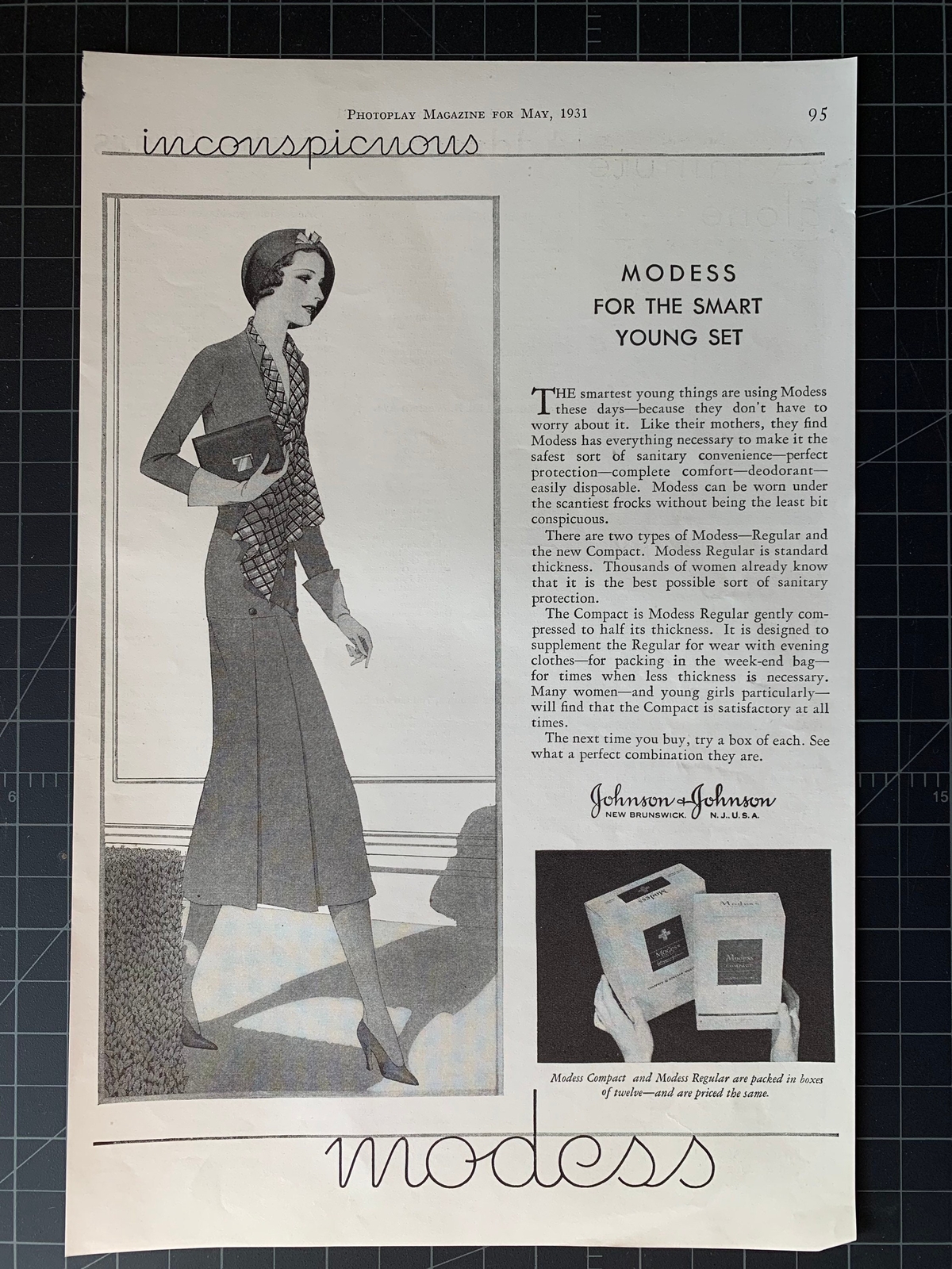 Vintage 1931 Modess Art Deco Print Ad | eBay