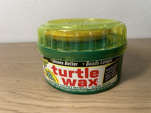 Turtle Wax Super Hard Shell Car Wax Old Vtg Neon Yellow Cap with Sponge ...