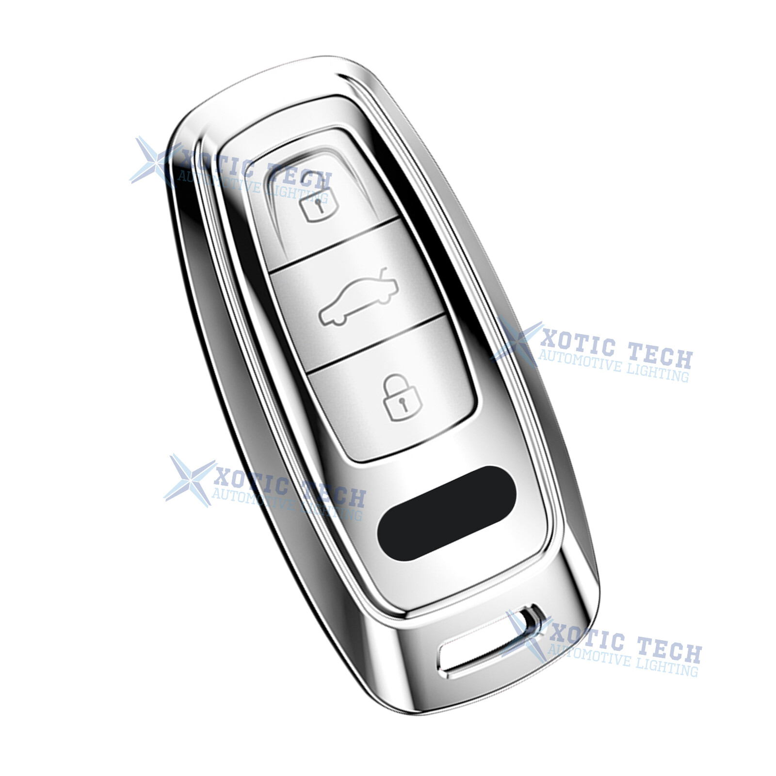 Silver TPU Full Seal Smart w/Button Key Holder Shell For Audi A7 A8 Q5 ...