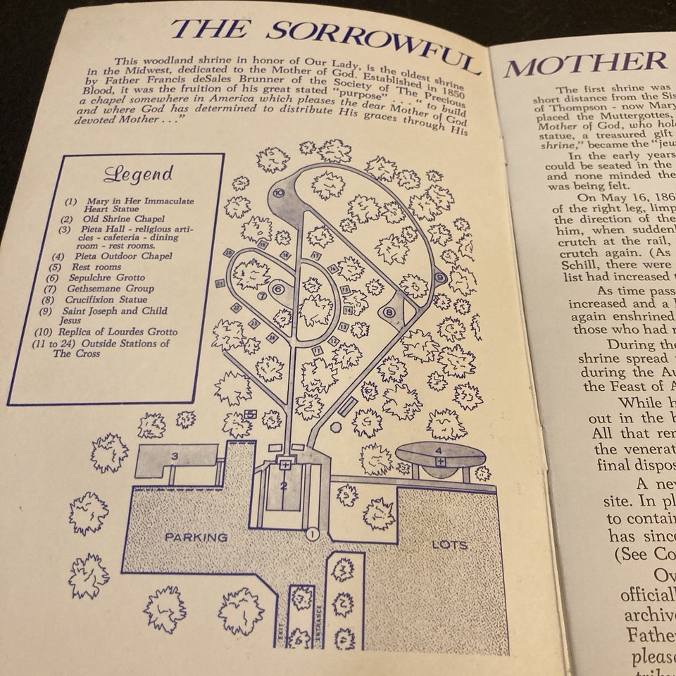 Sorrowful Mother Shrine, Bellevue, Ohio Souvenir Guide Book Vtg | eBay