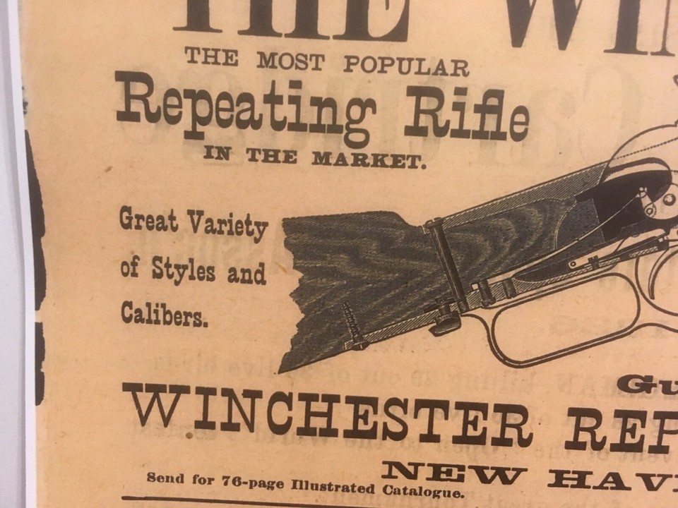 1886 Winchester Repeating Rifle, Marlin Ballard 38-55 Rifle, Trout ...