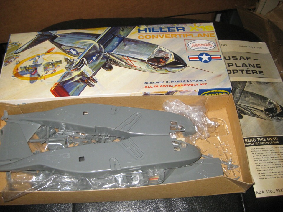 Hiller X18 Convertiplane by Aurora from 1964 in 1/70 scale | eBay