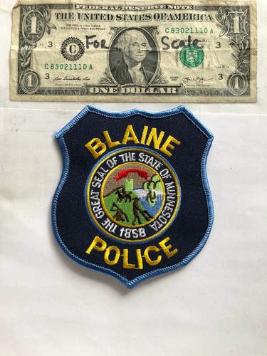 Blaine Minnesota Police Patch Un-sewn great condition | eBay