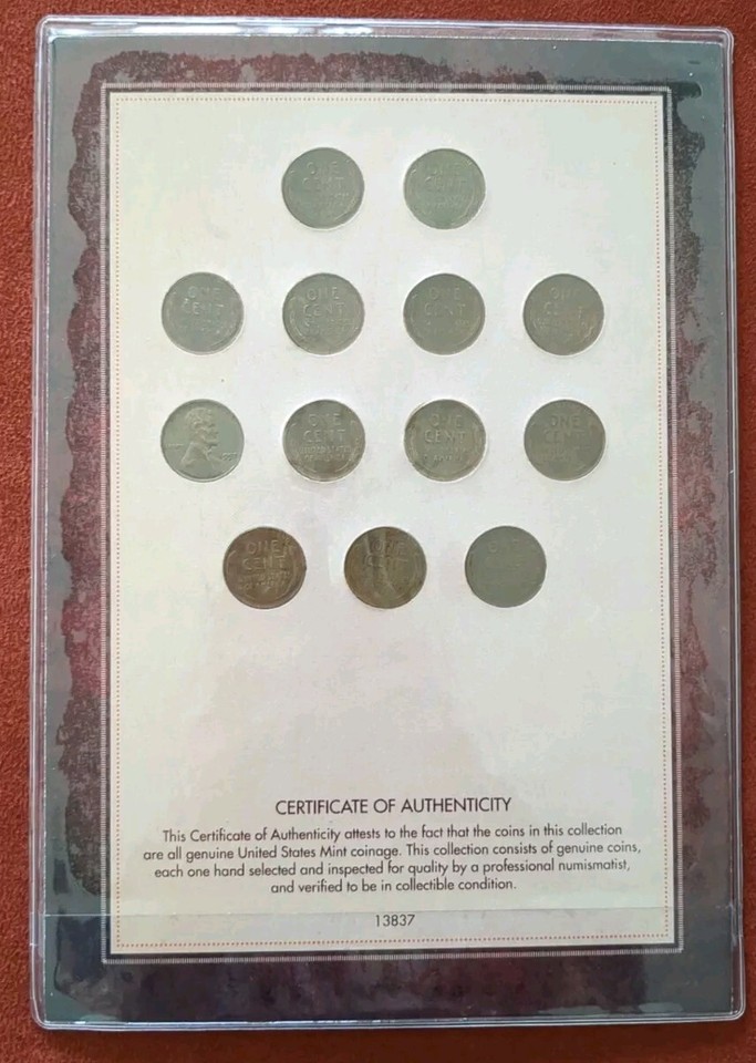 The Complete 1950s Lincoln Wheat Penny Collection - Circulated 13 Coins ...