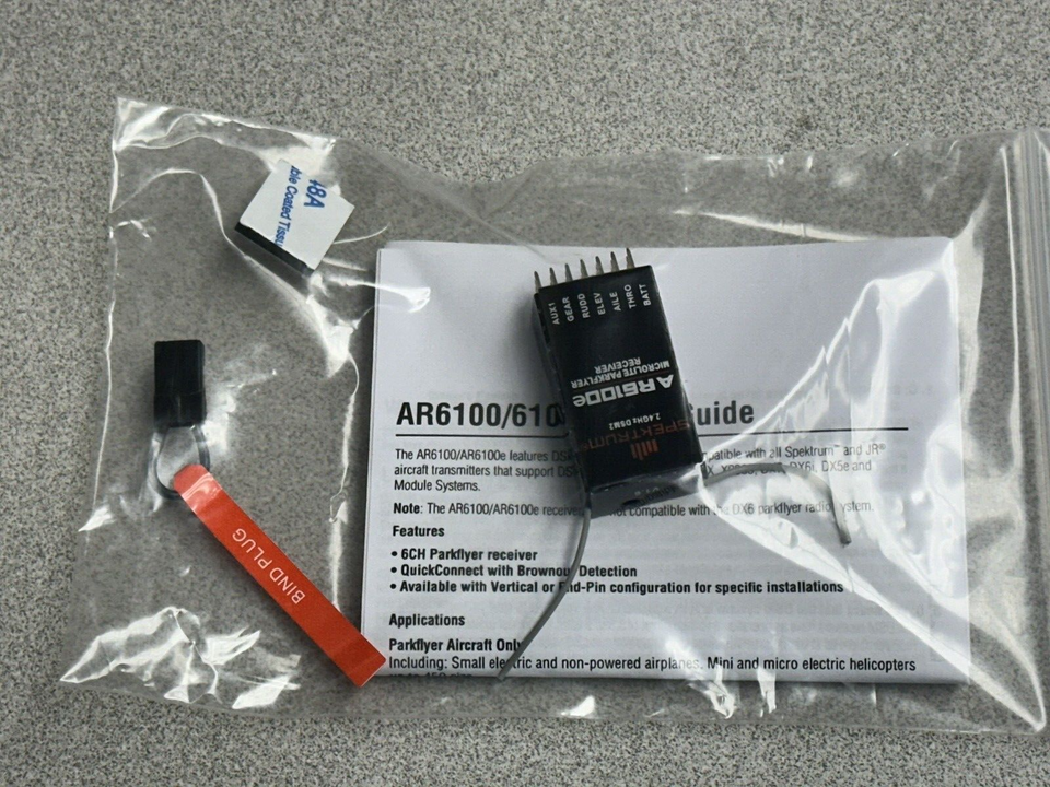 Spektrum AR6100e DSM2 6 Channel Receiver 2.4GHz R/C Remote Control ...