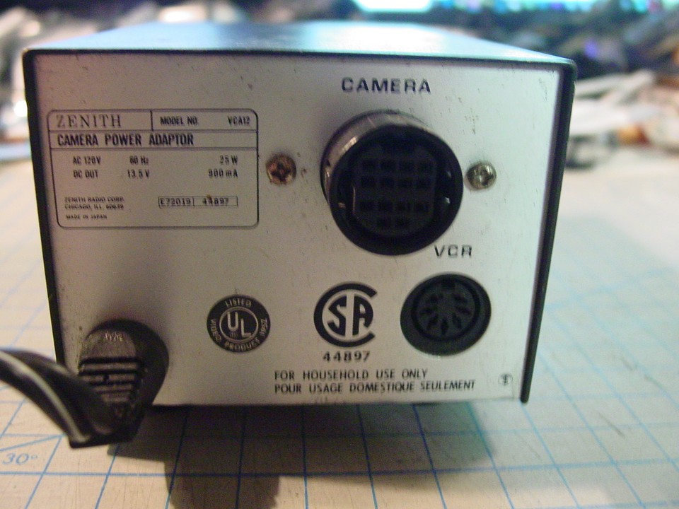 Zenith Camera power adapter VCA12 from 1982 | eBay