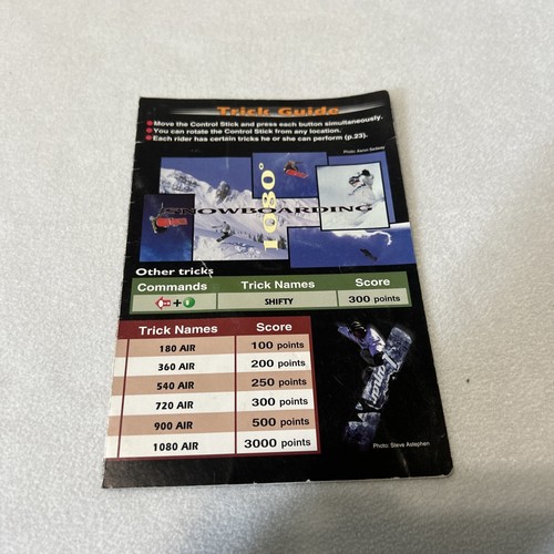 1080 Snowboarding (Nintendo 64 N64) Operation Card Only | eBay