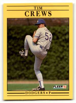 1991 Fleer #197 Tim Crews Los Angeles Dodgers Baseball Cards EX/NM ID ...