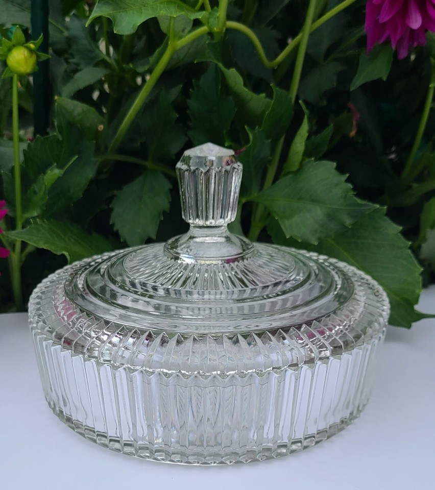 Candy Dish Queen Mary Clear Depression Glass Vintage Anchor Hocking | eBay
