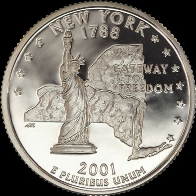 2001 S New York State Quarter Gem PROOF Deep Cameo CN-Clad Coin | eBay