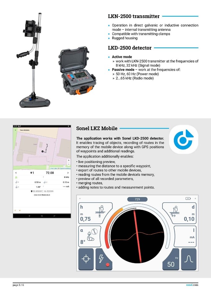 Sonel LKZ-2500 Cable and Underground Infrastructure Locator | eBay
